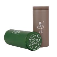 China 15ML To 250ML Green Round Aluminum Canisters Embossed Logo Empty Coffee Can for sale