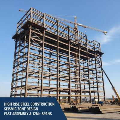 China Galvanised High Rise Steel Construction Buildings Fabrication Seismic Resistance for sale