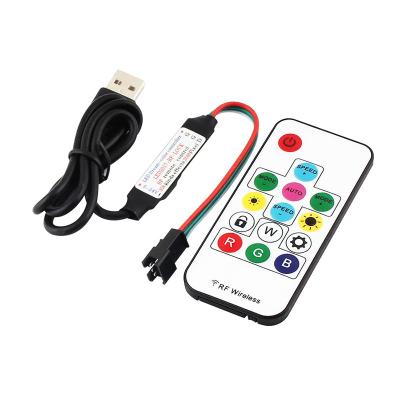 China Mini LED Pixel Controller USB DC 5V With 14 Keys RF Remote Control for sale