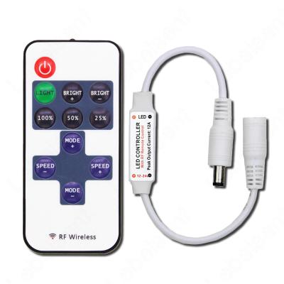 China 11 Key RF DC Single Color LED Controller Mini Wireless With Plastic Material for sale