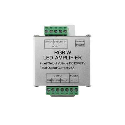 China 24A Aluminum Case LED Strip Amplifier RGBW Sync Signal For 5 Wire 4 Way for sale