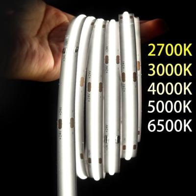 China 12V 24V LED COB Strip Light Single Colour Flexible 3000K 4000K 6500K for sale