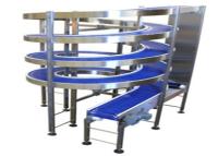 China Adjustable Infeed and Outfeed Food Grade Vertical Modular Conveyor for Cooling for sale
