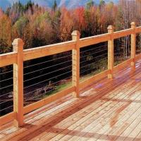 China Balcony Wood Staircase Railing , Wire Cable Railing For Staircase for sale