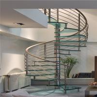China Glass Spiral Stairs 600-2200mm Width Stainless Steel Balustrade for Apartments for sale