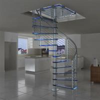 China Glass Spiral Stairs 600-2200mm Width Stainless Steel Balustrade for Apartments for sale