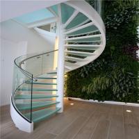 China Glass Spiral Stairs 600-2200mm Width Stainless Steel Balustrade for Apartments for sale