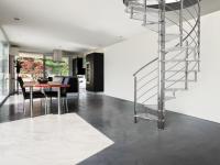 China Modern Steel Spiral Stairs with Stainless Steel Balustrade Custom Width 700-1800mm for sale