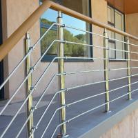 China Rod Bar Steel Balcony Railings Indoor Stair Rail 38mm 42.4mm 50.8mm for Apartment Deck Terrace for sale