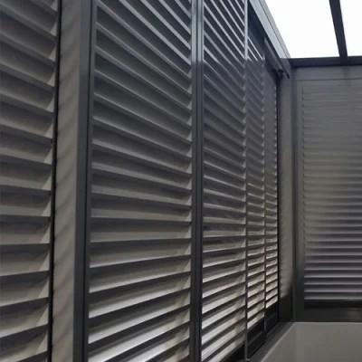 China Anti Theft Outdoor Aluminum Sun Shade Louvres Windproof Custom Size 6063 Alloy for sale