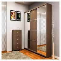 China Custom Solid Wood Modern Wardrobe 18mm MDF Sliding Door Bedroom Closet for sale