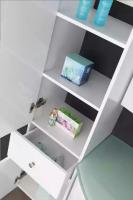 China Modern Floating Bathroom Vanity 1200mm Green Glass Top White Glossy Cabinet for sale
