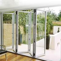 China Exterior Customized Plastic Folding Door UPVC Frame 2.2mm Glass Accordion Bifold for sale