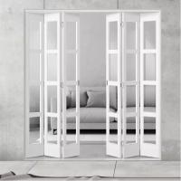 China Exterior Customized Plastic Folding Door UPVC Frame 2.2mm Glass Accordion Bifold for sale