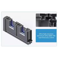 China Anti Pinch Hand Aluminum Sliding Bifold Door 6060-T66 2.0mm Brown Glass for sale