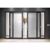 China Customized Modern Multi Panel Sliding Doors , Temper Glass Aluminum Frame Doors for sale