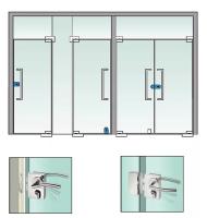 China Aluminum Alloy Frameless Swing Glass Door Tempered Commercial Double Glass Door 10-15mm for sale