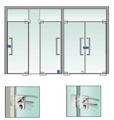 China Aluminum Alloy Frameless Swing Glass Door Tempered Commercial Double Glass Door 10-15mm for sale