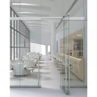 China Aluminum Alloy Frameless Swing Glass Door Tempered Commercial Double Glass Door 10-15mm for sale