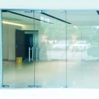 China Aluminum Alloy Frameless Swing Glass Door Tempered Commercial Double Glass Door 10-15mm for sale