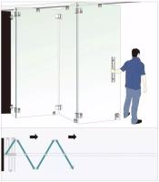 China Interior Frameless Folding Glass Door 2500-4000mm Sliding Bifold for Balcony Sun Room for sale