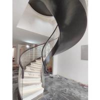 China OEM ODM Indoor Space Saving Spiral Stairs With Glass Balustrade for sale