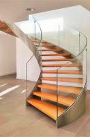 China OEM ODM Indoor Space Saving Spiral Stairs With Glass Balustrade for sale