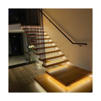 China Floating Space Saving Spiral Staircase , Led Wooden Floating Staircase for sale
