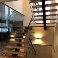 China Floating Space Saving Spiral Staircase , Led Wooden Floating Staircase for sale