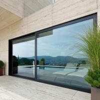China Customized Color Design Aluminum Double Glass Sliding Door Frameless for sale