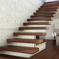 China Acacia Wood Floating Stair Treads Straight Design for Living Room 1200mm for sale
