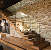China Acacia Wood Floating Stair Treads Straight Design for Living Room 1200mm for sale