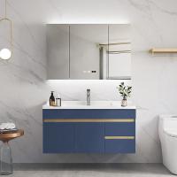 China Luxury Solid Wood With LED Bathroom Mirror Cabinet Vanity New Design for sale
