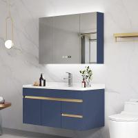 China Luxury Solid Wood With LED Bathroom Mirror Cabinet Vanity New Design for sale