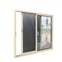 China Aluminium Double Glass Sliding Door with Stainless Steel Security Mesh 2.0mm for sale
