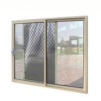 China Aluminium Double Glass Sliding Door with Stainless Steel Security Mesh 2.0mm for sale