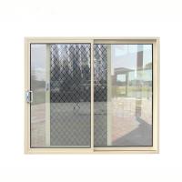 China Aluminium Double Glass Sliding Door with Stainless Steel Security Mesh 2.0mm for sale