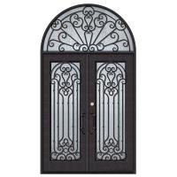 China Custom Wrought Iron Security Door 1800x2000mm Luxury Exterior Metal Entrance Door for sale