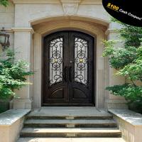 China Custom Wrought Iron Security Door 1800x2000mm Luxury Exterior Metal Entrance Door for sale