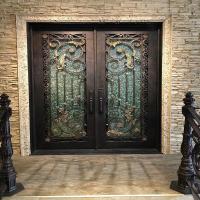 China Custom Wrought Iron Security Door 1800x2000mm Luxury Exterior Metal Entrance Door for sale