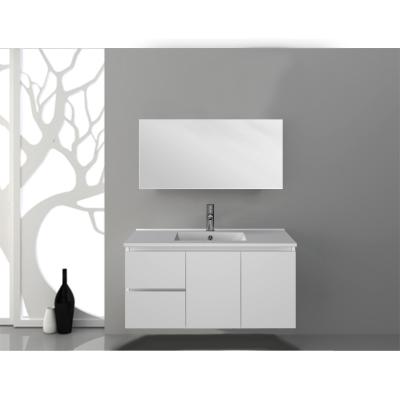 China PVC Bathroom Cabinet 890x450x480mm Wall Mounted Vanity Modern White Lacquer for sale
