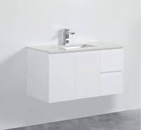 China PVC Bathroom Cabinet 890x450x480mm Wall Mounted Vanity Modern White Lacquer for sale