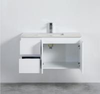 China PVC Bathroom Cabinet 890x450x480mm Wall Mounted Vanity Modern White Lacquer for sale