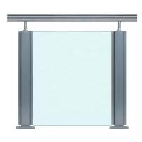 China Modern Laminated Glass Balcony Handrails Stainless Steel Post 850mm Height 304 Grade for sale