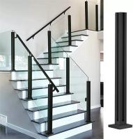 China Modern Laminated Glass Balcony Handrails Stainless Steel Post 850mm Height 304 Grade for sale