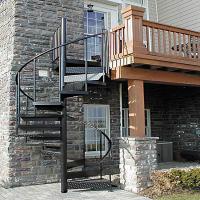 China Outdoor Powder Coated Carbon Steel Spiral Staircase Customized Size 50.8mm Handrail for sale
