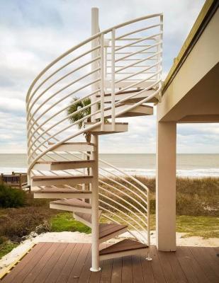 China Custom Outdoor Spiral Staircase 600-800mm Width Stainless Steel Glass Tread for sale