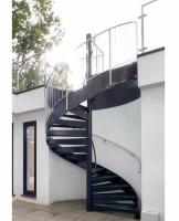 China Custom Outdoor Spiral Staircase 600-800mm Width Stainless Steel Glass Tread for sale