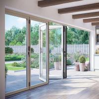 China Exterior Plastic UPVC / Pvc Glass Sliding Folding Door Windproof for sale