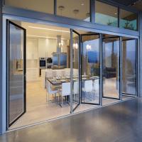 China Exterior Plastic UPVC / Pvc Glass Sliding Folding Door Windproof for sale